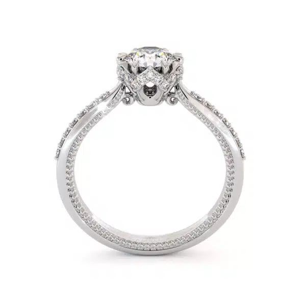 Hidden Halo Filigree Ring With Lab Diamond – Camellia 2025