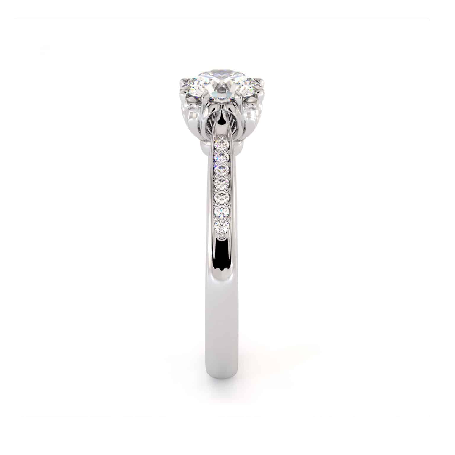 Classic Pavé Side Stones Ring – Camellia 2025