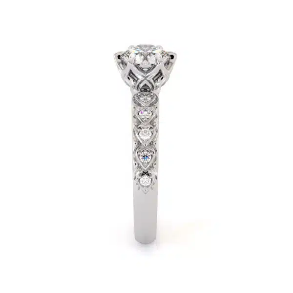 Hearts Pattern Classic Lab Created Diamond Engagegemnt Ring - Camellia ...