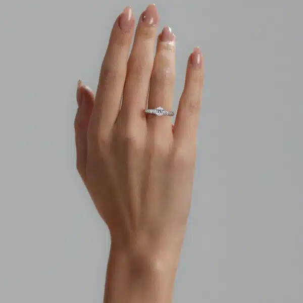 Heart Accent Diamond Ring with Lab Diamond