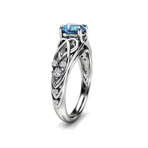 Eternal Celtic Blue Diamond Ring - Camellia 2026