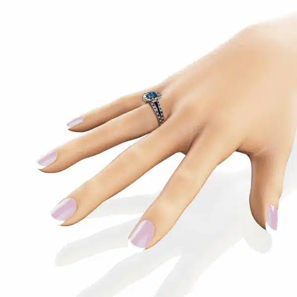 Topaz Flower Engagement Ring 14K White Gold Flower Engagement Ring ...